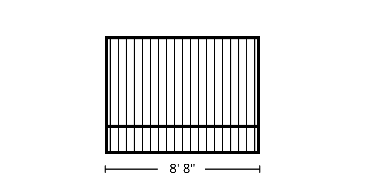 Fence | 8ft 8in Wide, Single Pickets | StandardGates™