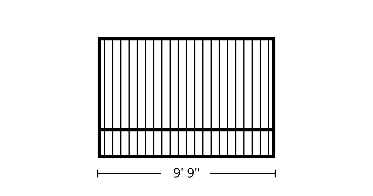 Fence | 9ft 9in Wide, Single Pickets | StandardGates™
