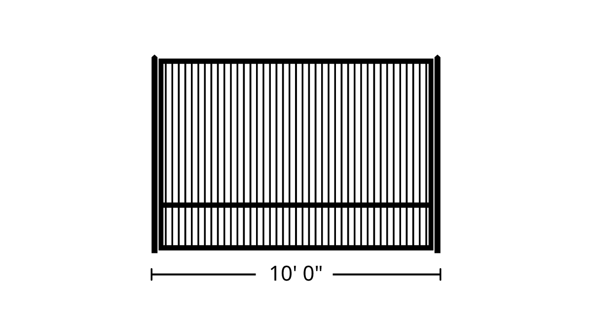 Fence | 10ft 0in Wide, Two Posts, Double Pickets | StandardGates™