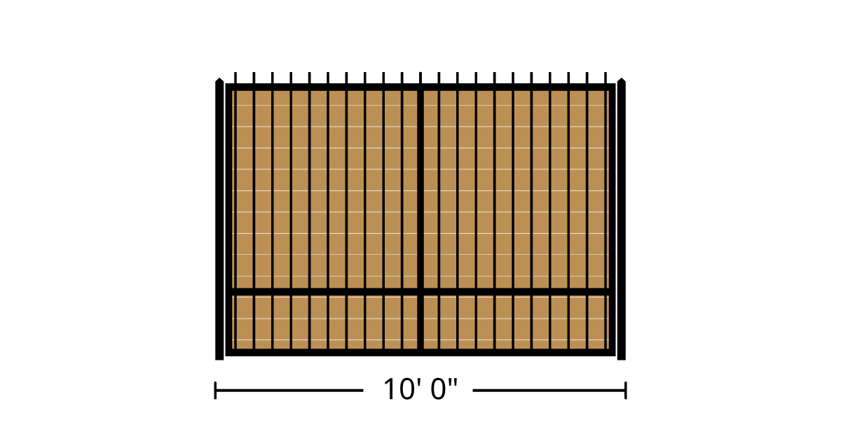 Fence | 10ft 0in Wide, Two Posts, Finials Style, Double Pickets ...
