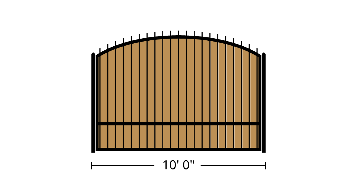 Fence | 10ft 0in Wide, Two Posts, Both Style, Double Pickets, Vertical ...