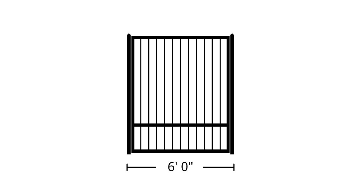 Fence | 6ft 0in Wide, Two Posts, Single Pickets | StandardGates™