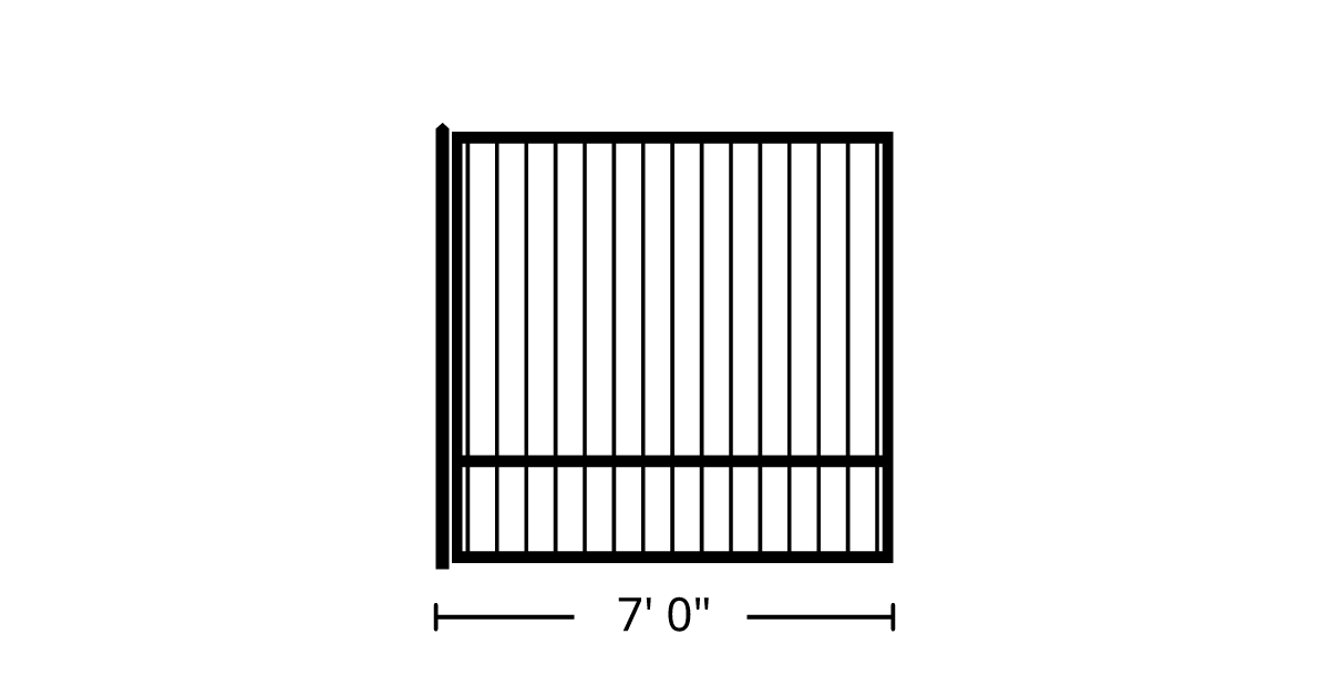 Fence | 7ft 0in Wide, One Posts, Single Pickets | StandardGates™