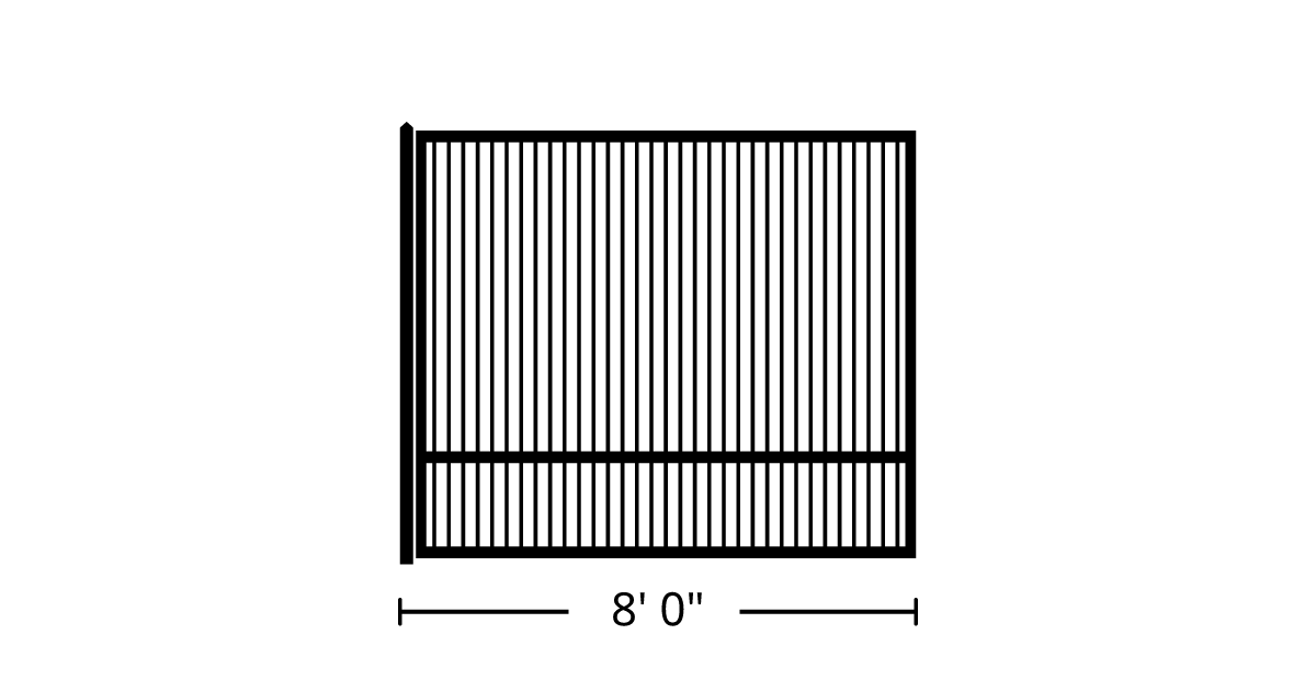 Fence | 8ft 0in Wide, One Posts, Double Pickets | StandardGates™