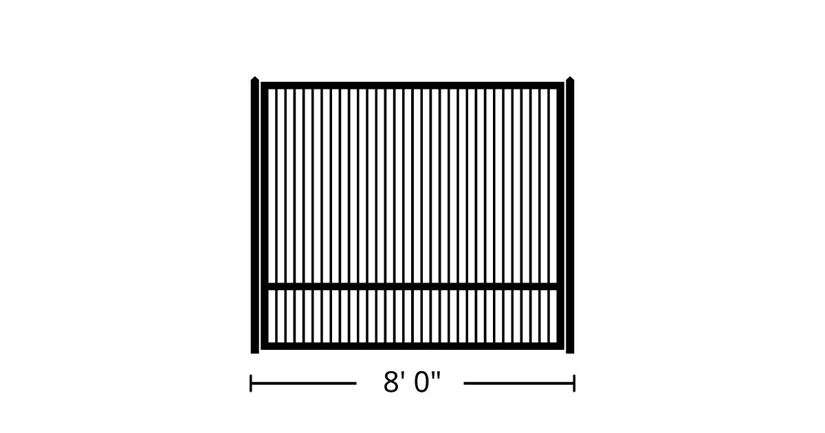 Fence | 8ft 0in Wide, Two Posts, Double Pickets | StandardGates™