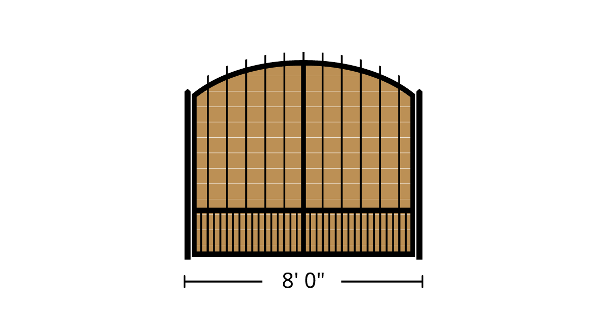 Fence | 8ft 0in Wide, Two Posts, Both Style, Puppy Pickets, Horizontal ...