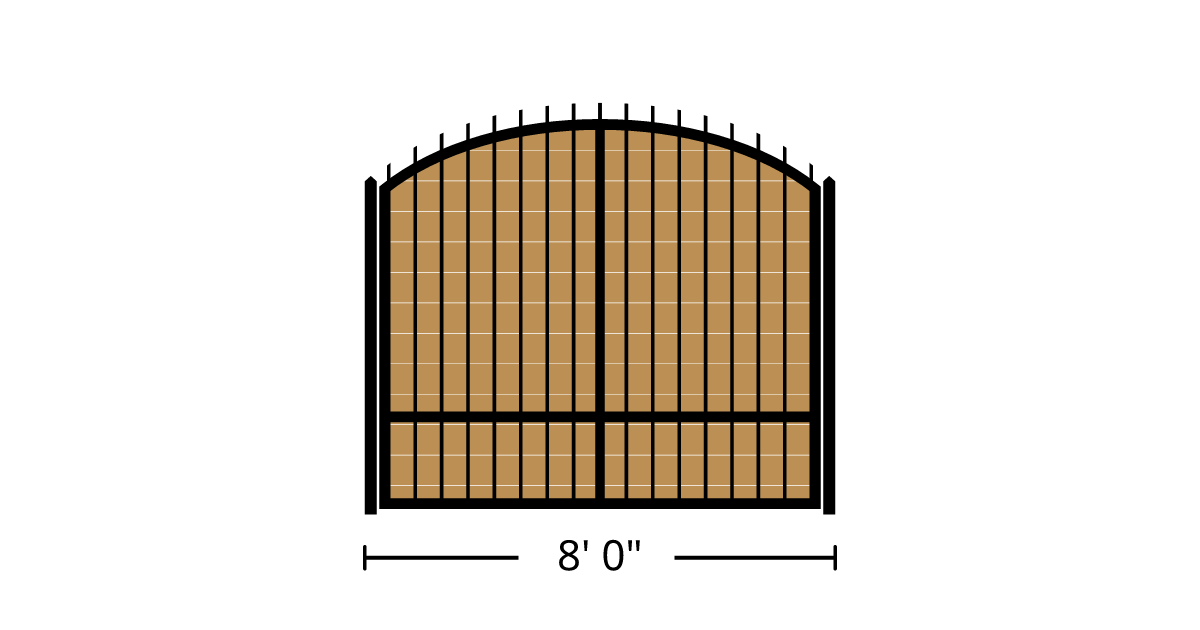 Fence | 8ft 0in Wide, Two Posts, Both Style, Double Pickets, Horizontal ...