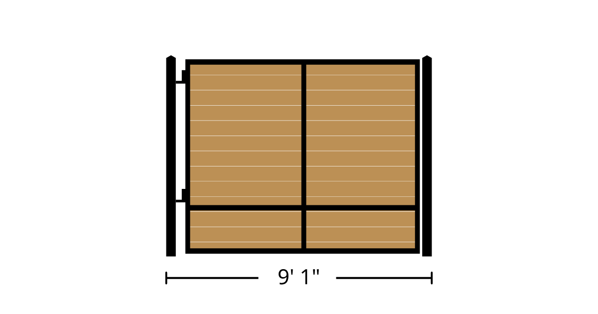Gate | 9ft 1in Wide, Swing Kit, Solo Panel, Horizontal Ironwood, Manual ...