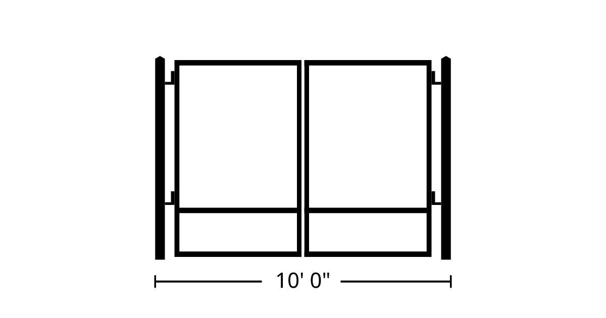 Gate | 10ft 0in Wide, Swing Kit, Dual Panels, Manual Access ...