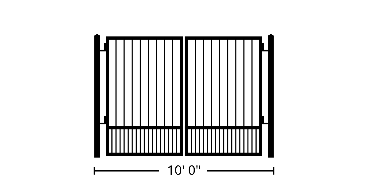 Gate | 10ft 0in Wide, Swing Kit, Dual Panels, Puppy Pickets ...
