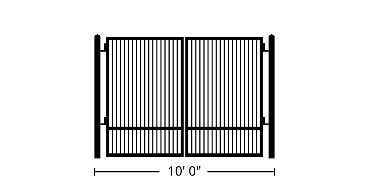 Gate | 10ft 0in Wide, Swing Kit, Dual Panels, Double Pickets ...