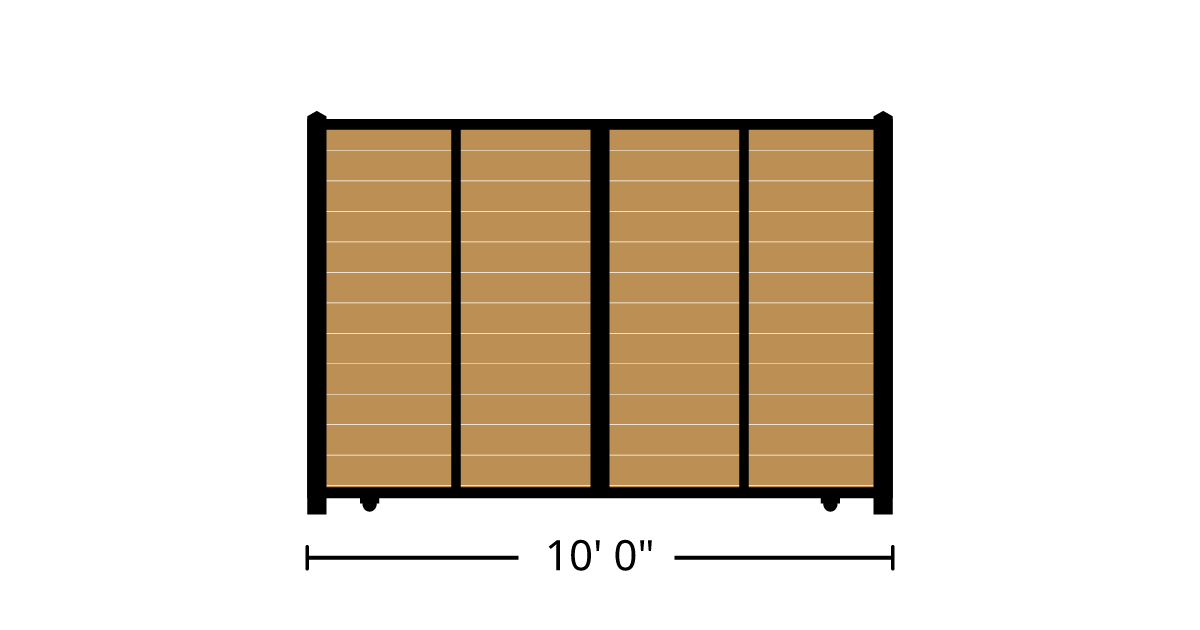 Gate | 10ft 0in Wide, Slide Kit, Solo Panel, Horizontal Ironwood ...