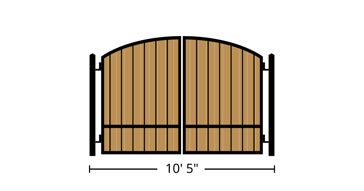 Gate | 10ft 5in Wide, Swing Kit, Dual Panels, Arch Style, Single ...