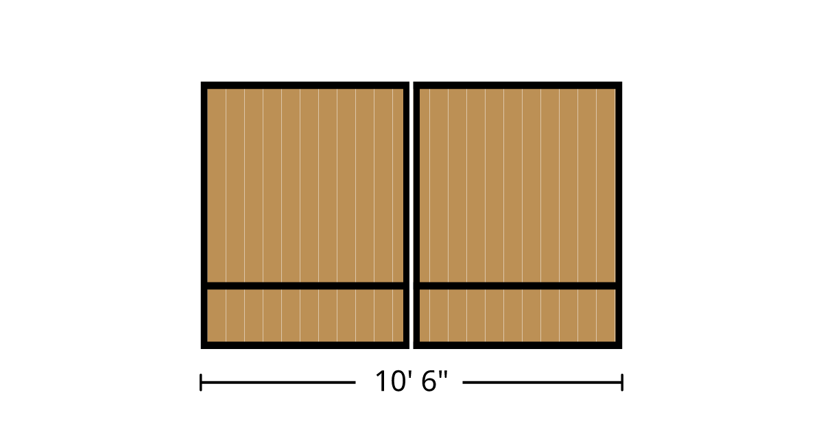 Gate | 10ft 6in Wide, Dual Panels, Vertical Ironwood, Manual Access ...