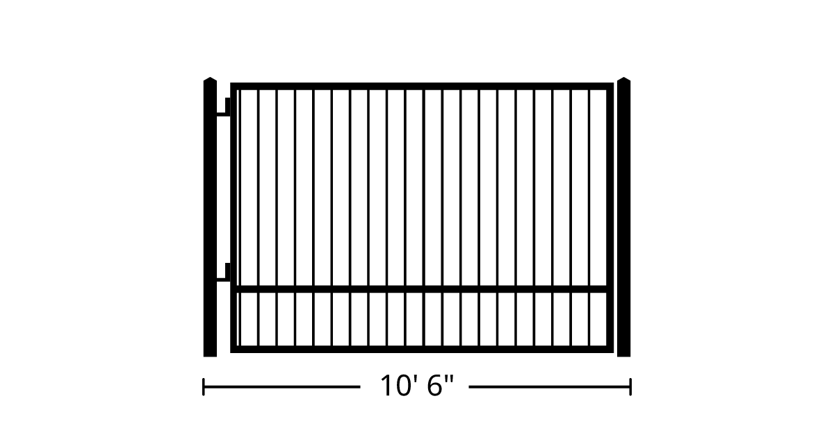 Gate | 10ft 6in Wide, Swing Kit, Solo Panel, Single Pickets, Manual ...