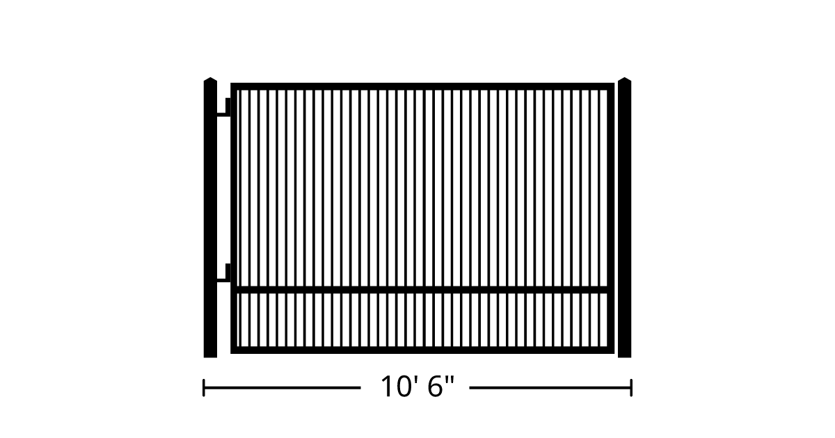 Gate | 10ft 6in Wide, Swing Kit, Solo Panel, Double Pickets, Manual ...