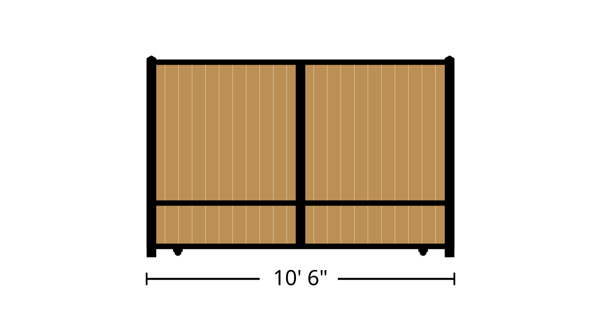 Gate | 10ft 6in Wide, Slide Kit, Solo Panel, Vertical Ironwood, Manual ...