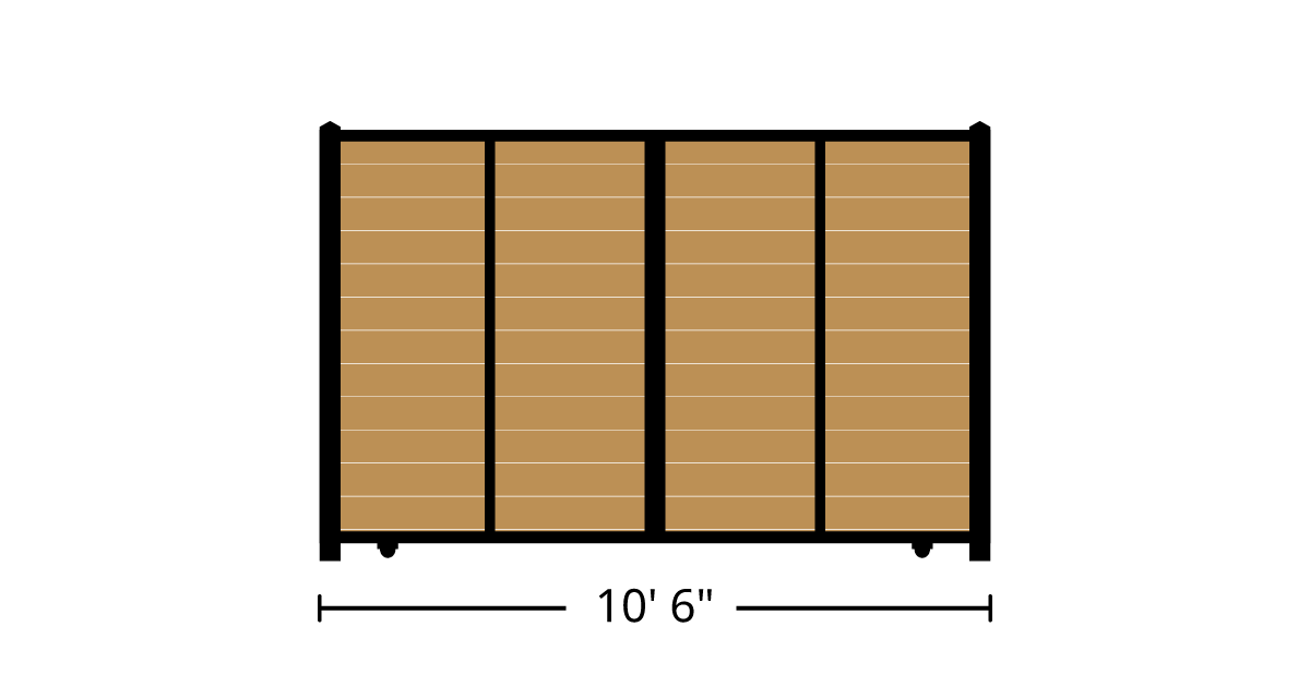 Gate | 10ft 6in Wide, Slide Kit, Solo Panel, Horizontal Ironwood ...