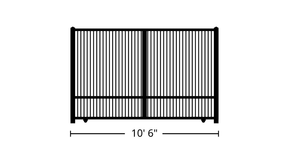 Gate | 10ft 6in Wide, Slide Kit, Solo Panel, Double Pickets, Manual ...