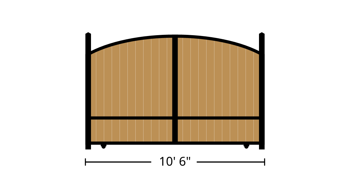 Gate | 10ft 6in Wide, Slide Kit, Solo Panel, Arch Style, Vertical ...