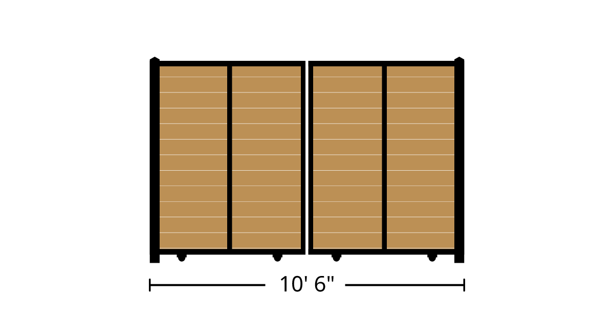 Gate | 10ft 6in Wide, Slide Kit, Dual Panels, Horizontal Ironwood ...