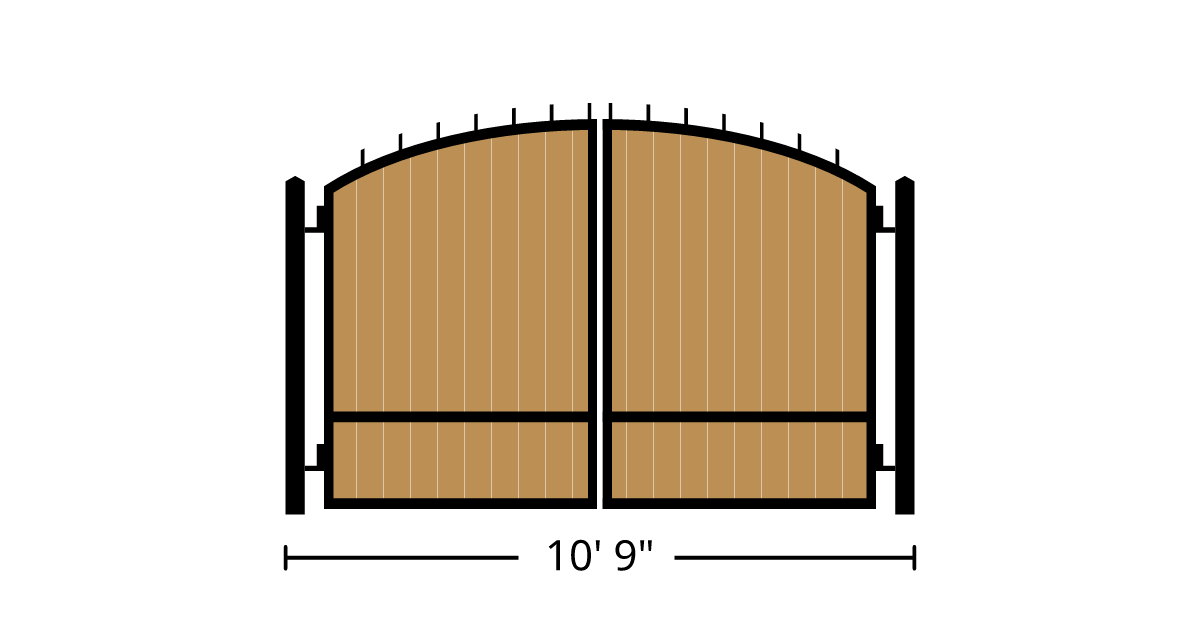 Gate | 10ft 9in Wide, Swing Kit, Dual Panels, Both Style, Vertical ...