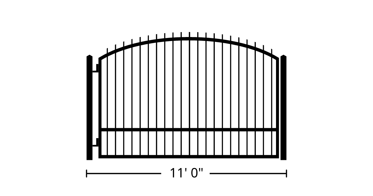 Gate | 11ft 0in Wide, Swing Kit, Solo Panel, Both Style, Single Pickets ...