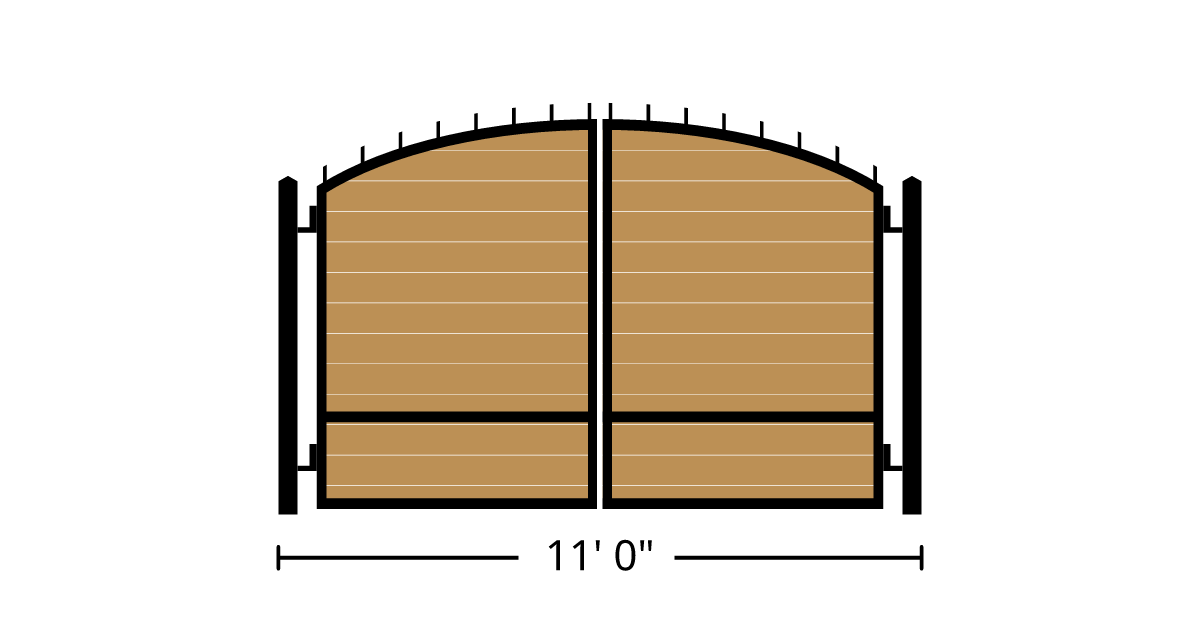 Gate | 11ft 0in Wide, Swing Kit, Dual Panels, Both Style, Horizontal ...