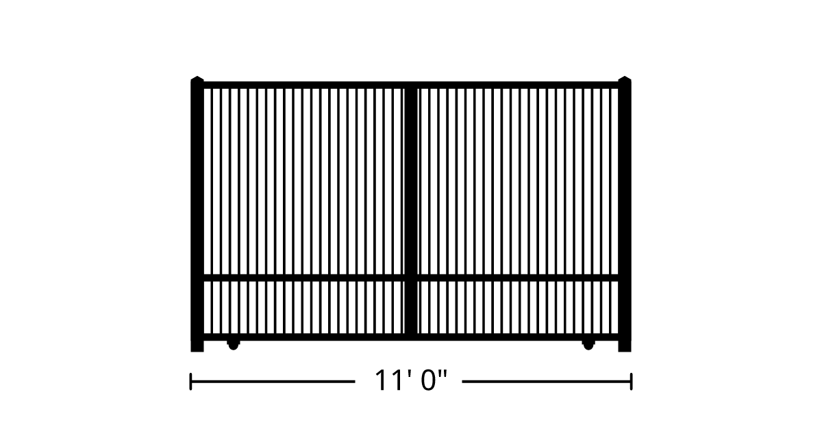 Gate | 11ft 0in Wide, Slide Kit, Solo Panel, Double Pickets ...