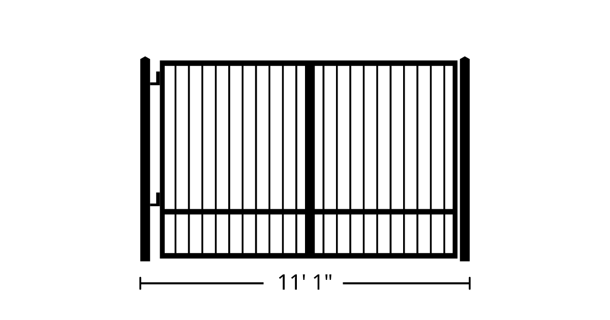 Gate | 11ft 1in Wide, Swing Kit, Solo Panel, Single Pickets, Manual ...