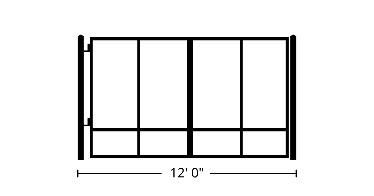 Gate | 12ft 0in Wide, Swing Kit, Solo Panel, DIY Wood, Manual Access ...