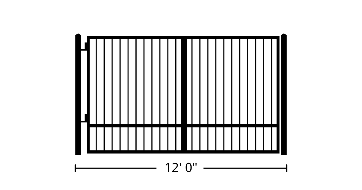 Gate | 12ft 0in Wide, Swing Kit, Solo Panel, Single Pickets ...