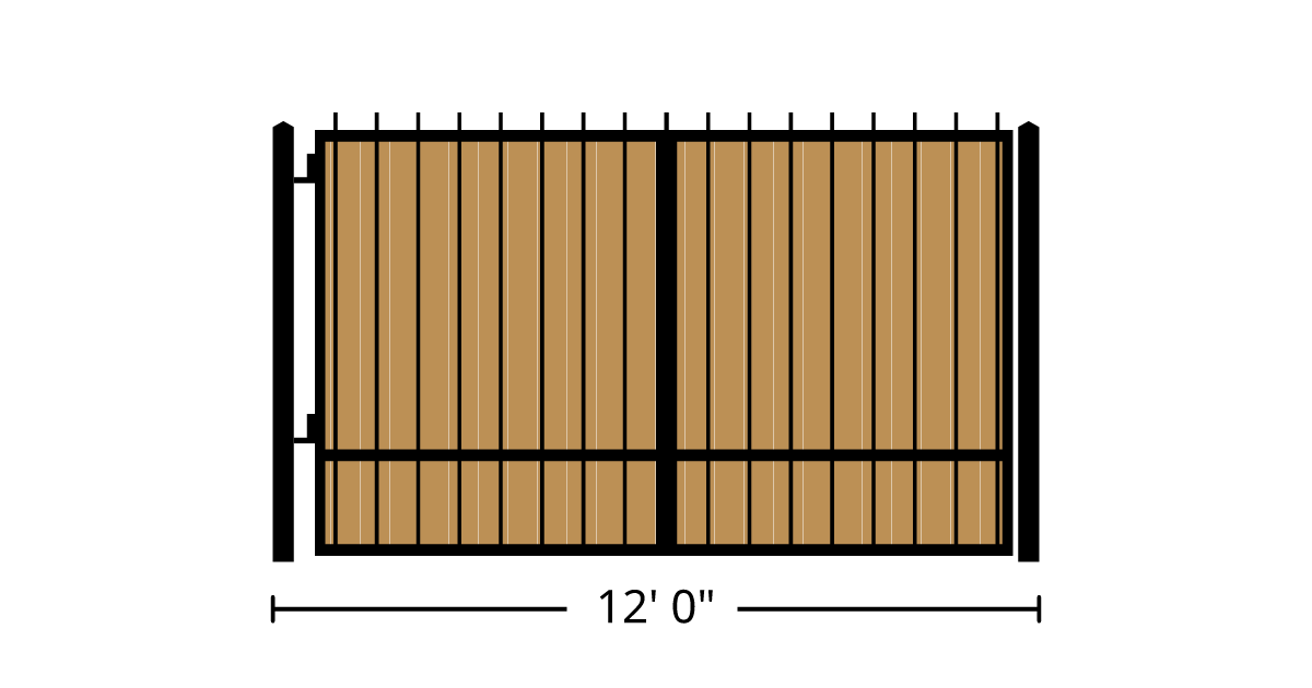 Gate | 12ft 0in Wide, Swing Kit, Solo Panel, Finials Style, Single ...