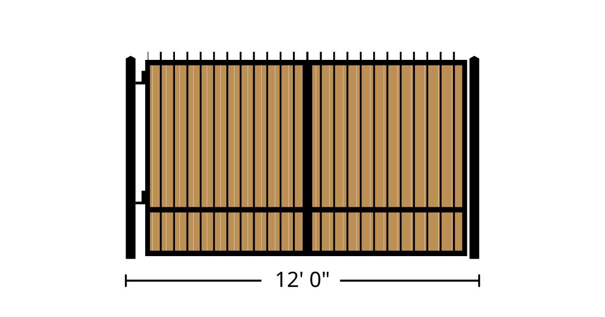 Gate | 12ft 0in Wide, Swing Kit, Solo Panel, Finials Style, Double ...