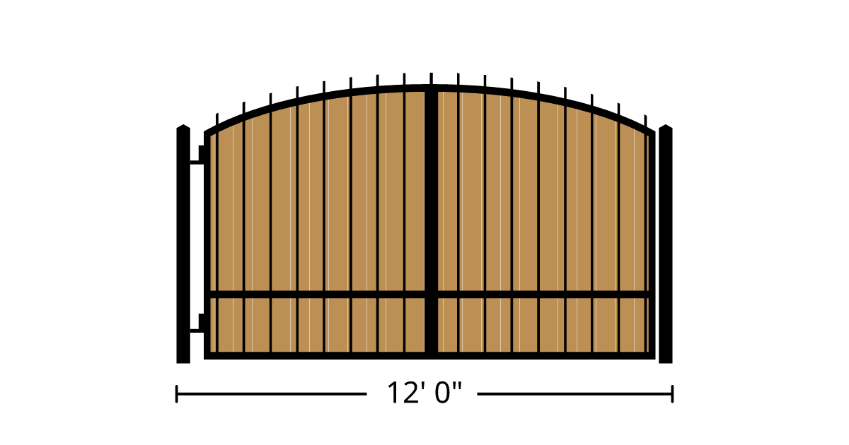 Gate | 12ft 0in Wide, Swing Kit, Solo Panel, Both Style, Single Pickets ...
