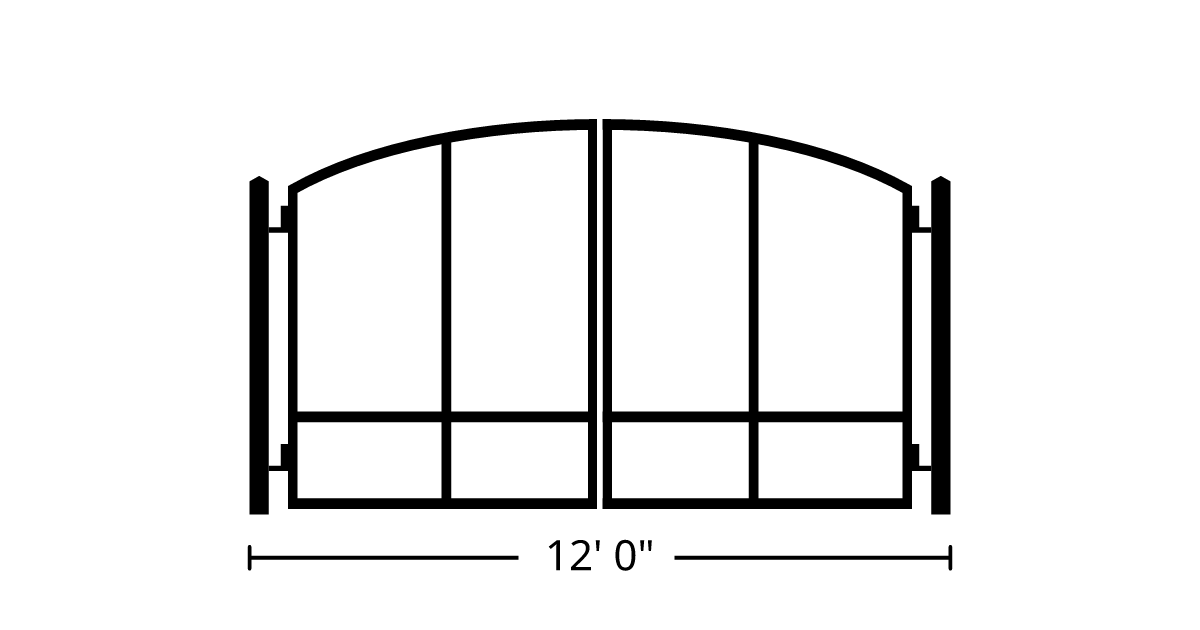 Gate | 12ft 0in Wide, Swing Kit, Dual Panels, Arch Style, DIY Wood ...