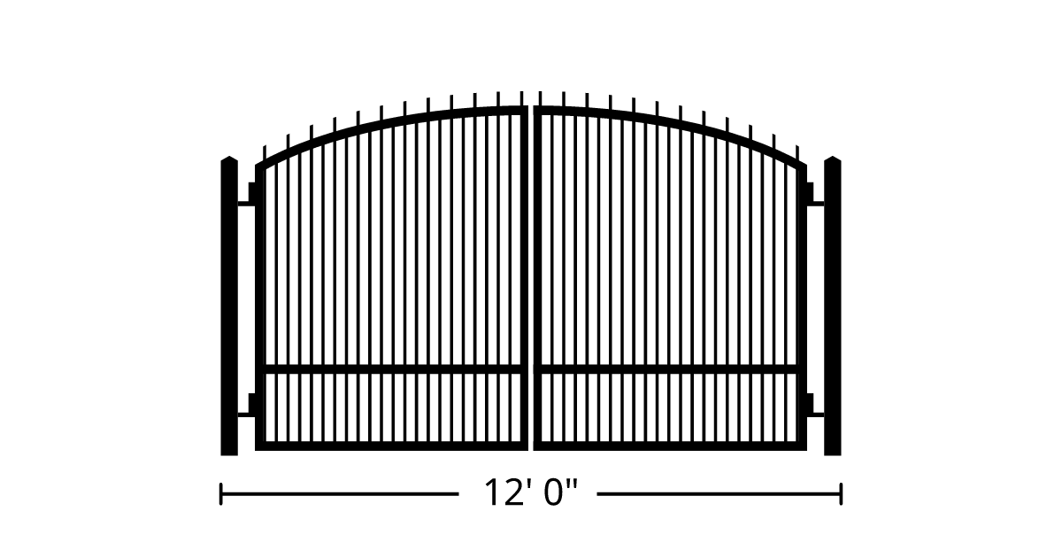 Gate | 12ft 0in Wide, Swing Kit, Dual Panels, Both Style, Double ...