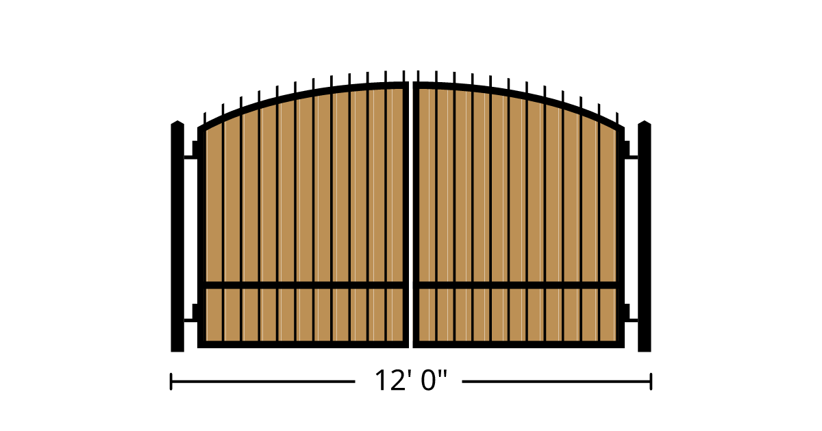 Gate | 12ft 0in Wide, Swing Kit, Dual Panels, Both Style, Double ...