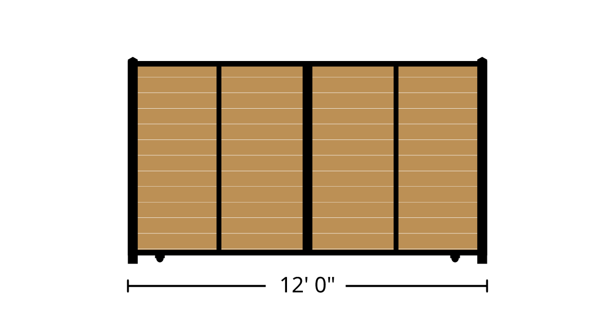 Gate | 12ft 0in Wide, Slide Kit, Solo Panel, Horizontal Ironwood ...