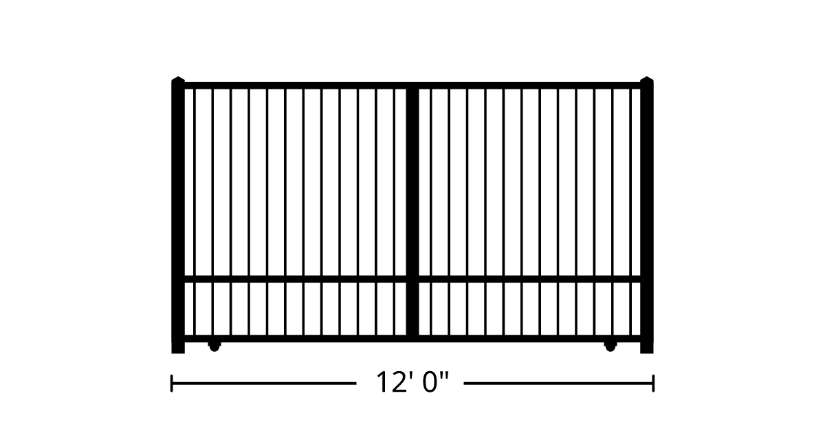 Gate | 12ft 0in Wide, Slide Kit, Solo Panel, Single Pickets, Manual ...