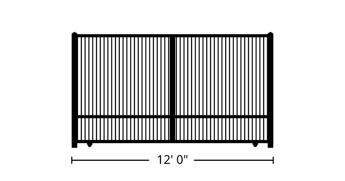 Gate | 12ft 0in Wide, Slide Kit, Solo Panel, Double Pickets, Manual ...