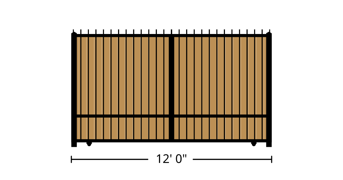 Gate | 12ft 0in Wide, Slide Kit, Solo Panel, Finials Style, Double ...