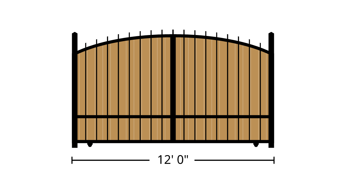 Gate | 12ft 0in Wide, Slide Kit, Solo Panel, Both Style, Single Pickets ...