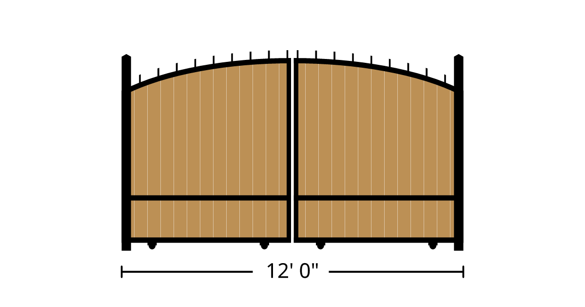 Gate | 12ft 0in Wide, Slide Kit, Dual Panels, Both Style, Vertical ...