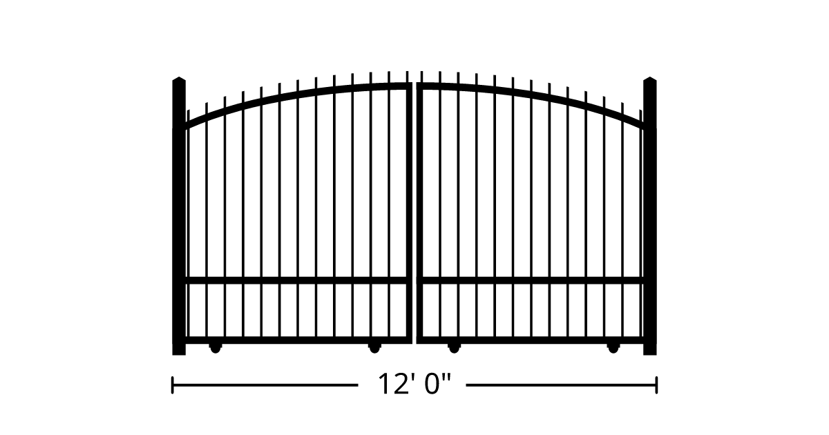 Gate | 12ft 0in Wide, Slide Kit, Dual Panels, Both Style, Single ...