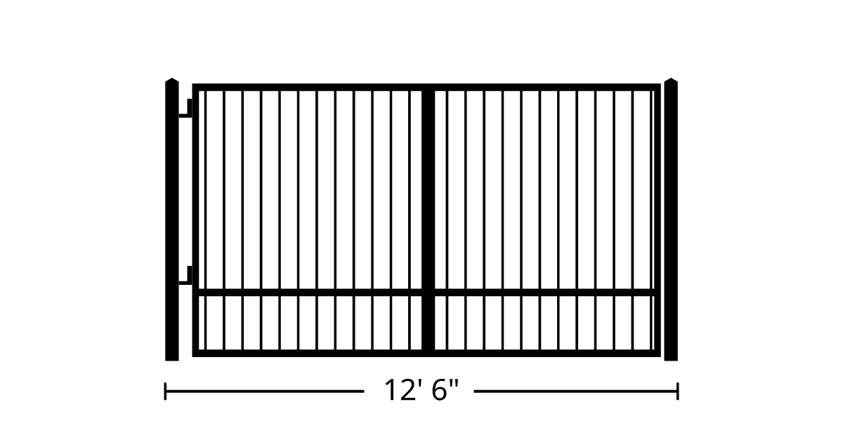 Gate | 12ft 6in Wide, Swing Kit, Solo Panel, Single Pickets, Manual ...