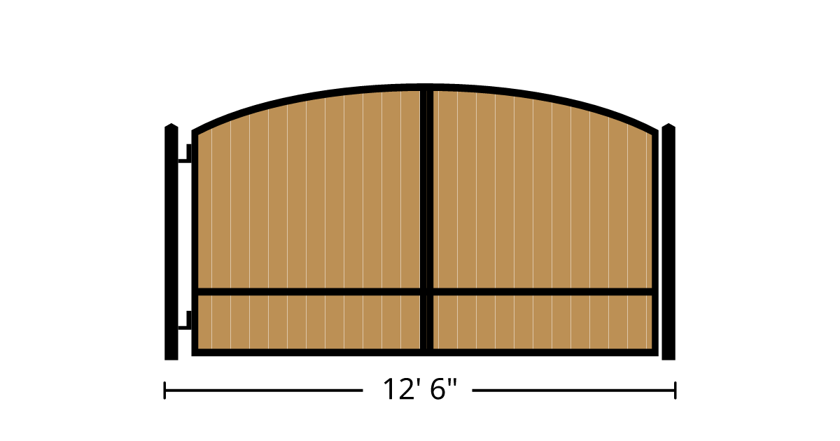 Gate | 12ft 6in Wide, Swing Kit, Solo Panel, Arch Style, Vertical ...
