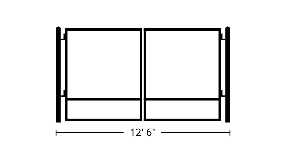 Gate | 12ft 6in Wide, Swing Kit, Dual Panels, Manual Access ...
