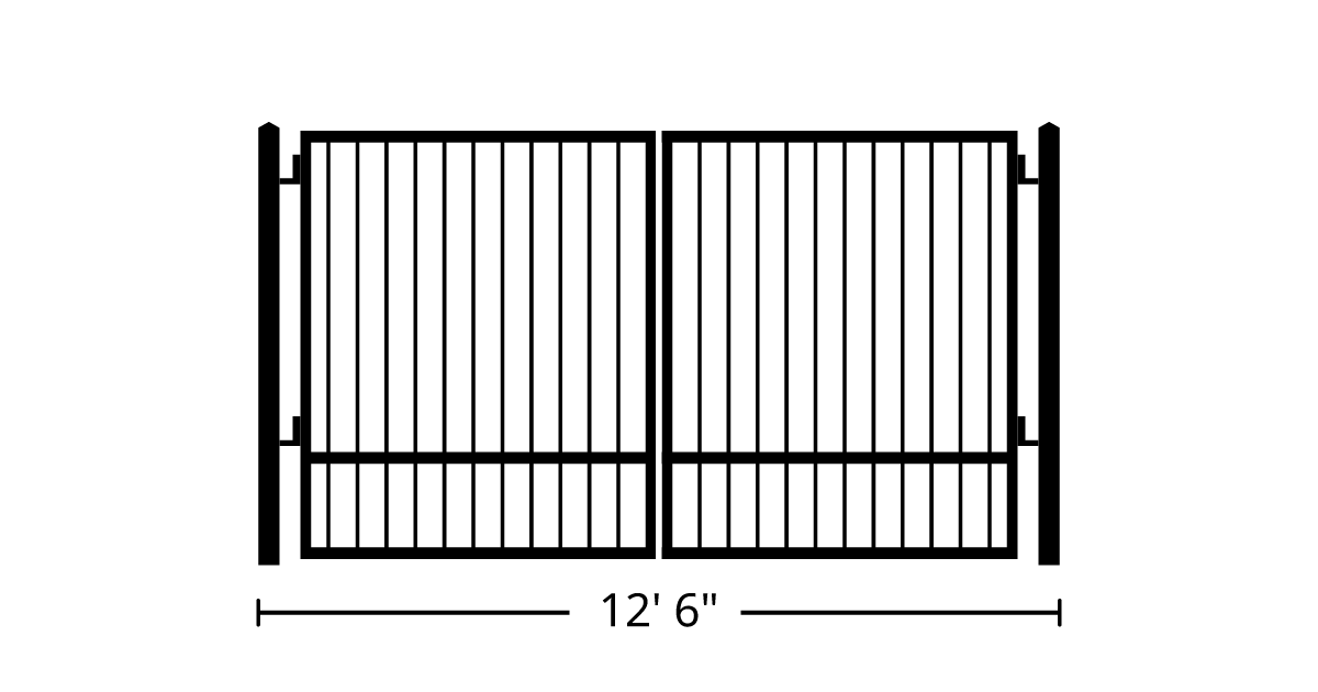 Gate | 12ft 6in Wide, Swing Kit, Dual Panels, Single Pickets, Automatic ...