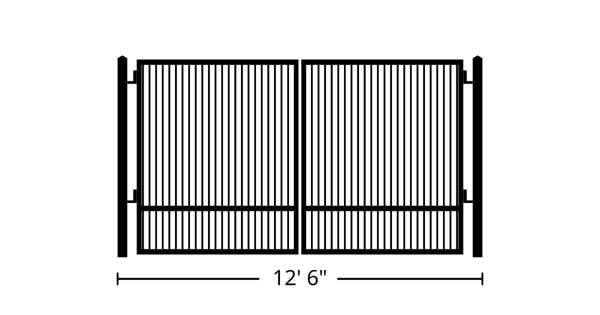 Gate | 12ft 6in Wide, Swing Kit, Dual Panels, Double Pickets, Manual ...